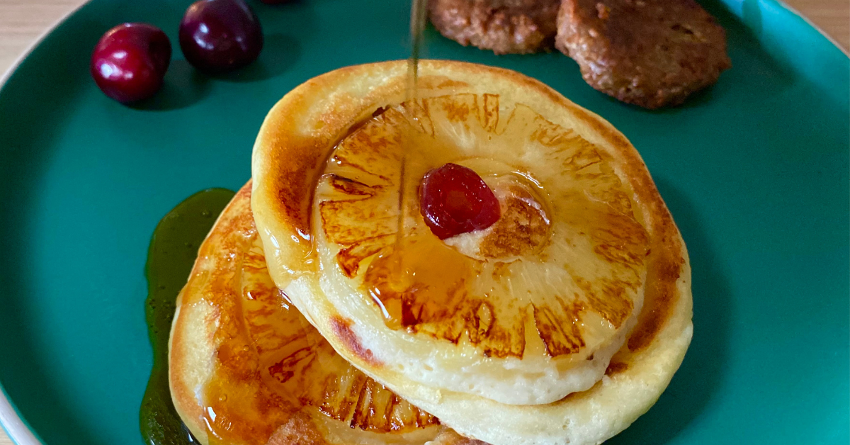 Pineapple Upside Down Pancakes - Two Sisters Mix It Up