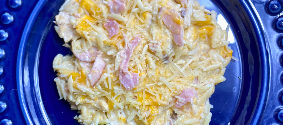 Ham and Cheese Orzo Bake - Two Sisters Mix It Up